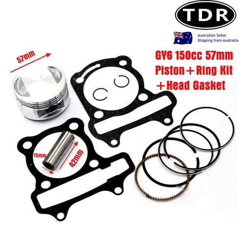 GY6 150cc Engine Cylinder 57.4mm Piston Rings Gasket Scooter Moped ATV ...
