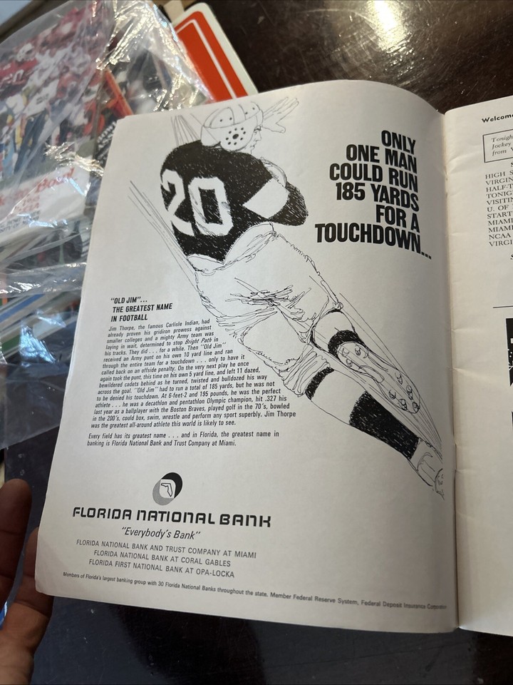 Vintage Virginia Tech - MIAMI HURRICANES Football Program October 18 ...
