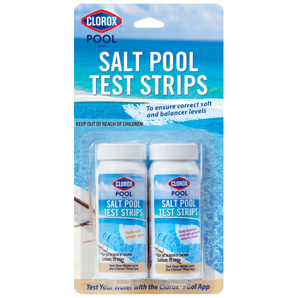 2 Pack Clorox Salt Pool Test Strips 25 Strips/Bottle expires 4/25 ...