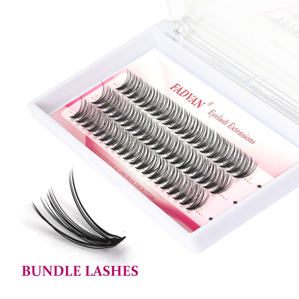 Fadvan Cluster Eyelashes Natural Curl Lash Individual Lashes Thick ...