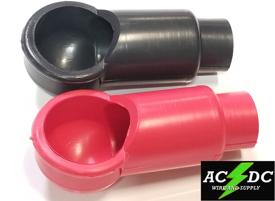 Red & Black Pair of Flexible Battery/Starter Terminal Insulator Boots 2 ...