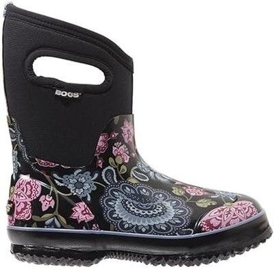 BOGS WOMEN'S CLASSIC MID WINTER BLOOMS - SIZE: WOMEN 6 - BLACK/MULTI ...