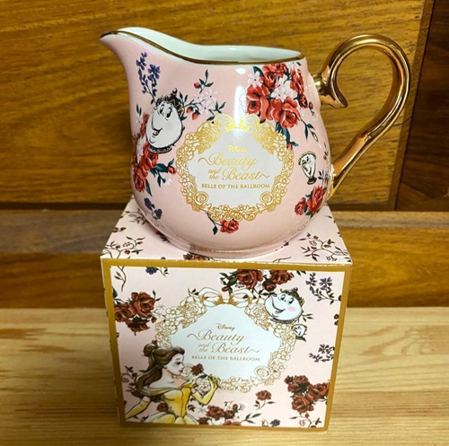 Disney Beauty and the Beast Teapot Pink Floral Belle Pottery Japan ...