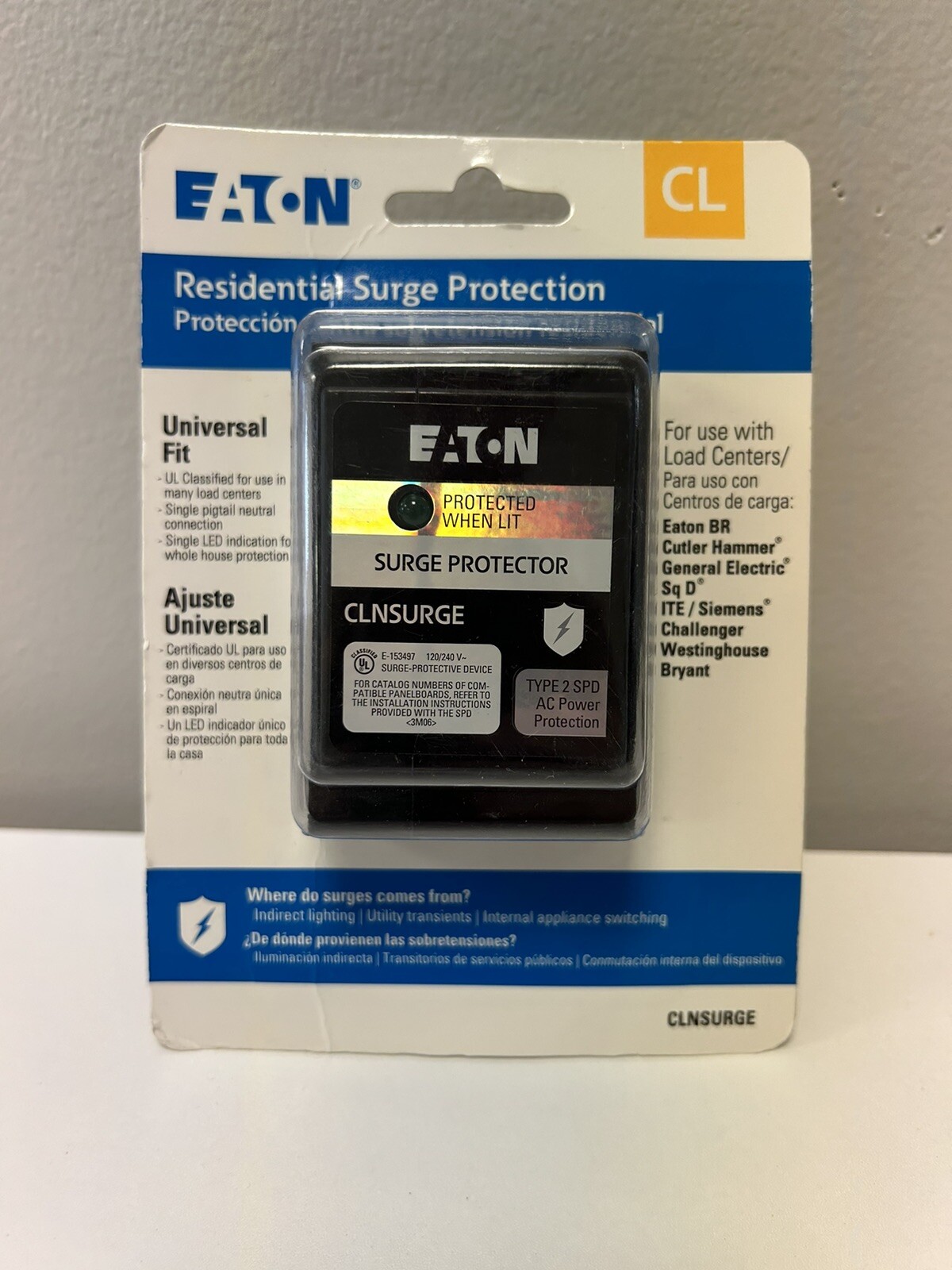 Eaton Cutler-Hammer CLNSURGE Breaker Residential Surge Protection ...
