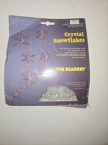 Vintage 1982 The Beadery Christmas ornament kit 4755 CRYSTAL snowflakes ...