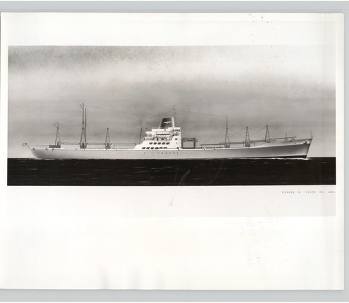 DRAWING Sea Racer Cargo Liner SS PRESIDENT LINCOLN Vintage 1960 Press ...