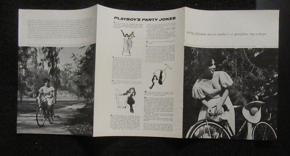 Vtg Playboy Centerfold 1962 June Merissa Mathes!! 3 C'Folds Ship Cost ...