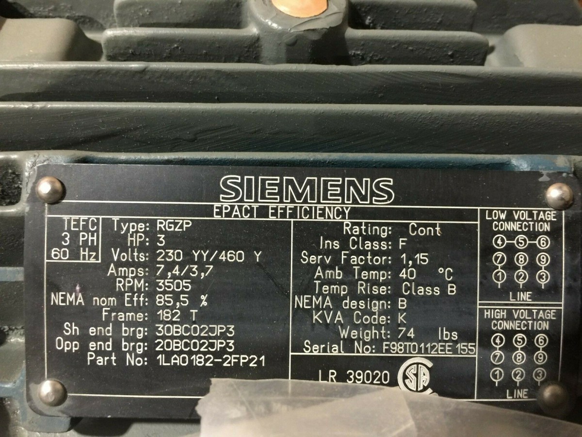 How To Read Siemens Motor Nameplate Details - Infoupdate.org