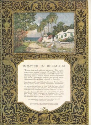 1922 BERMUDA TRADE DEVELOPMENT BOARD WINTER VACATION STEAMSHIP TRAVEL ...