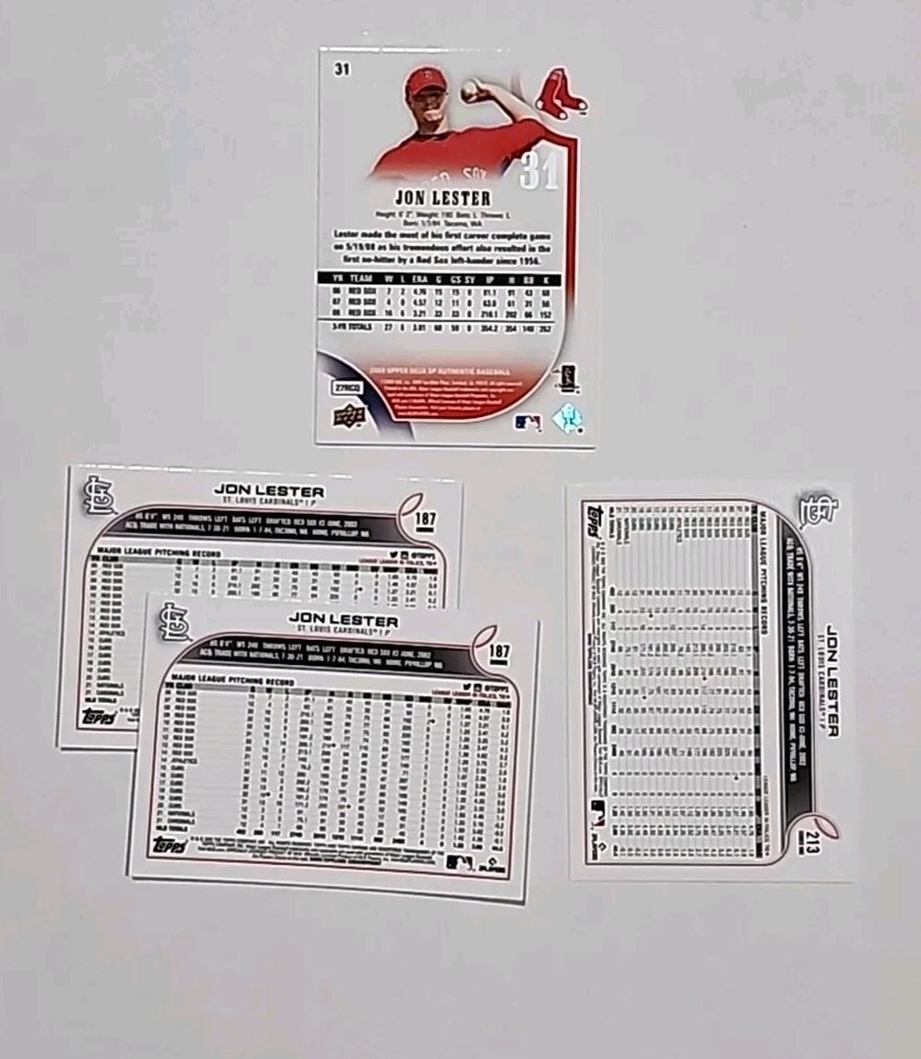 (11) Jon Lester Lot Stadium Club Topps Chrome Panini Chicago Boston St ...