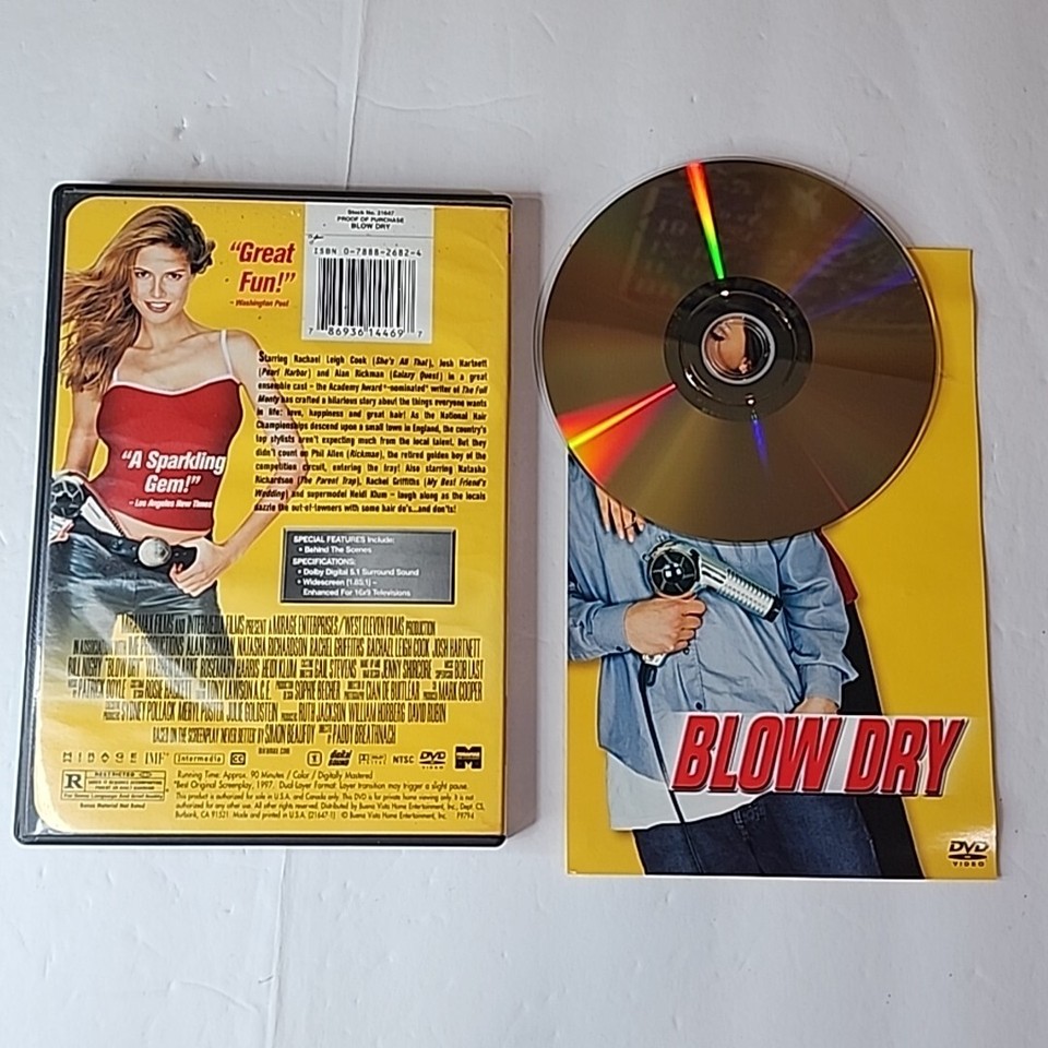 1997 Blow Dry DVD Disc Alan Rickman Natasha Richardson Rachel Griffiths ...