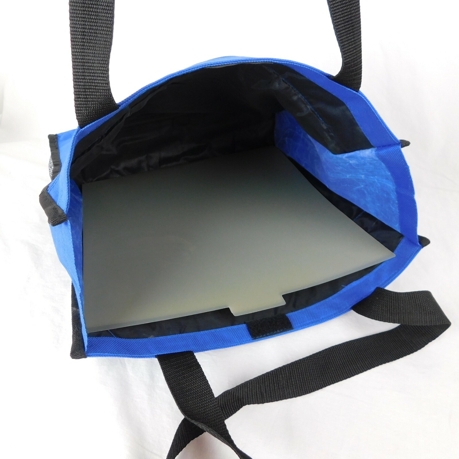 Blue Scrapbook Paper Tote Bag with Internal Plastic Dividers 13.5" x 13 ...