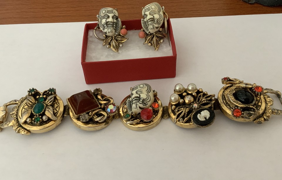 VINTAGE RARE SELRO NOH DEVIL FACE MASK BRACELET AND EARRINGS | eBay