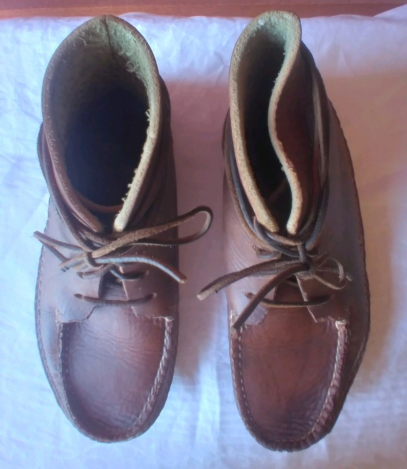 Carl Dyer Leather Mocassin 5 Eye Lace Boot 8W/10W Double Sole ...