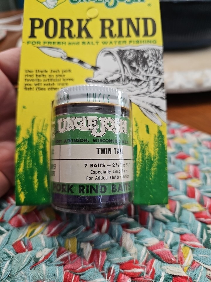 Vintage Uncle Josh Pork Rind twin Tail Fishing Bait New | eBay