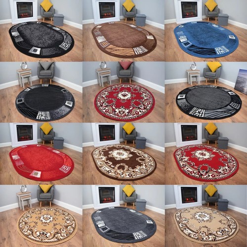 New Oval Rugs Large Small Living Room Round Circle Mats Floor Carpet ...