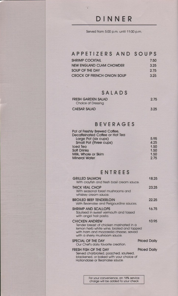 Marriott Restaurant Menus