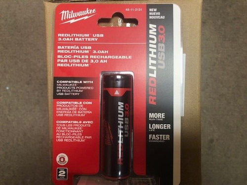 Milwaukee 48-11-2131 REDLITHIUM Rechargeable USB 3.0Ah Battery 6 PACK ...