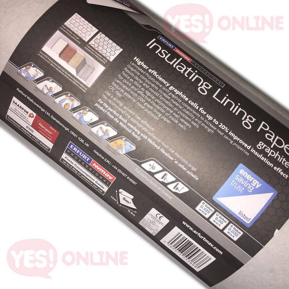 Insulating Lining Wallpaper Graphite Thermal Thick Quality Durable ...