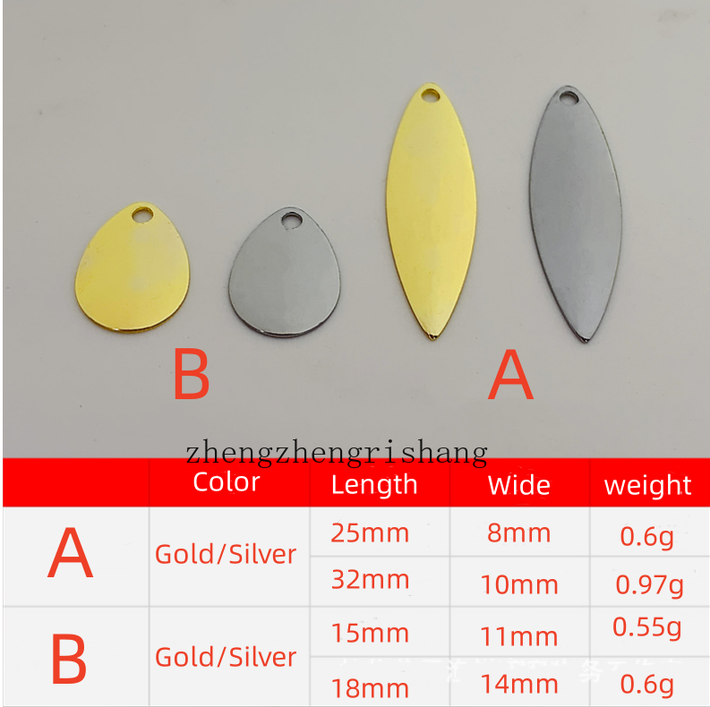 50Pcs spoon Spinner Blades Diy Metal Lure Making Tool Fishing ...