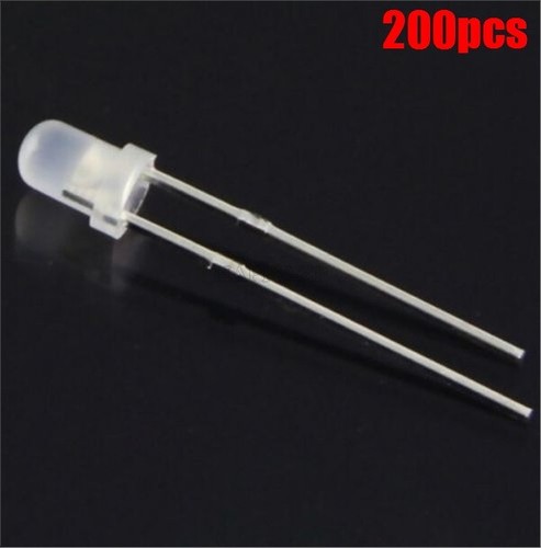 200Pcs Led Diffused Milk White F3 3Mm White Light Super Bright Bulb ...