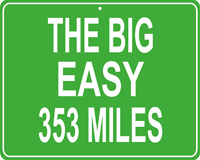 The Big Easy New Orleans, LA custom mileage sign - distance to your ...