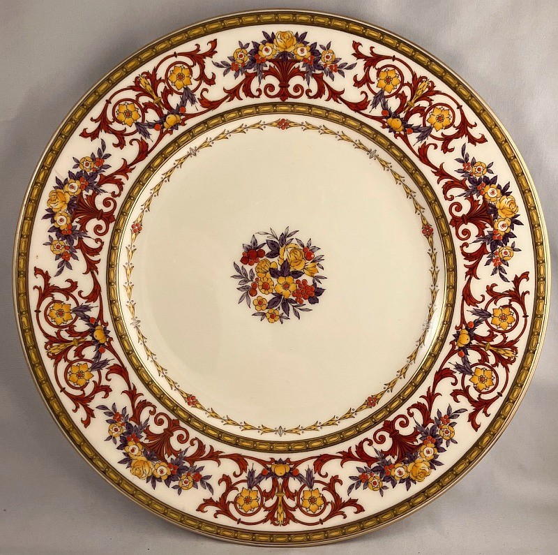 5 Antique Minton 10.5" Dinner Plates H4010 Garden Urns Yellow Roses ...