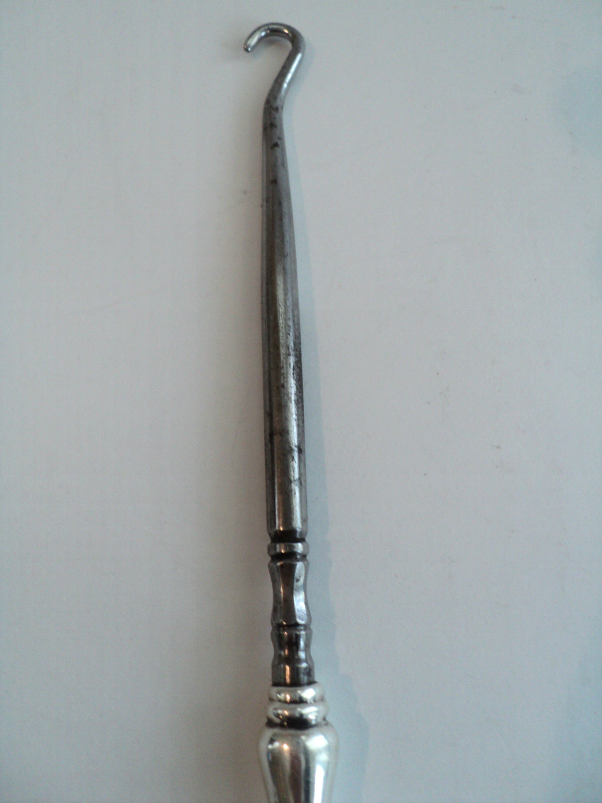 GROUP of (3) STERLING SILVER BUTTON HOOKS with NICE EMBOSSED FLORAL ...