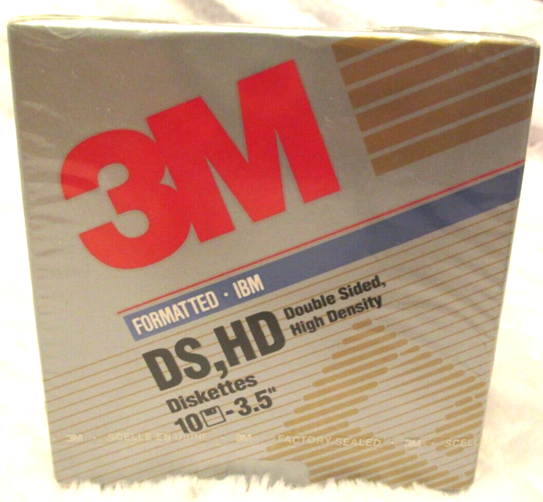 3M High Density 3.5” Diskettes 10 Pack IBM Formatted DS HD Floppy Disks ...