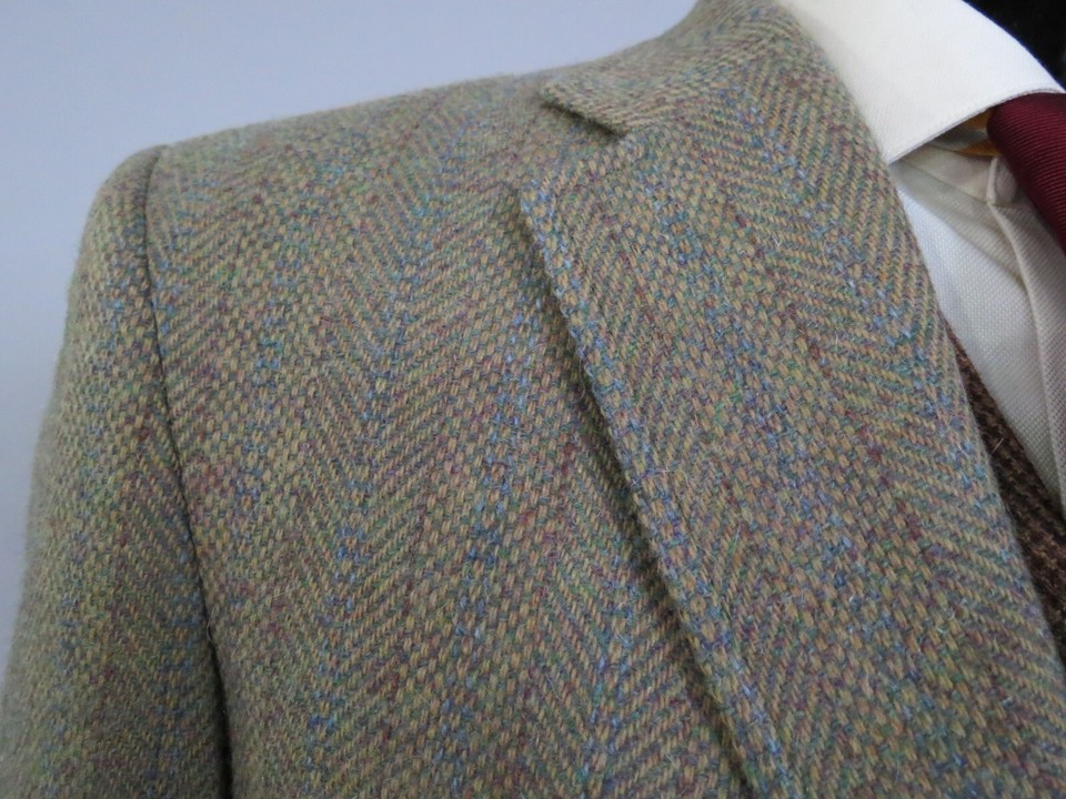 VTG J Press Handwoven Tweed Donegal Mist cashmere wool mohair sport ...