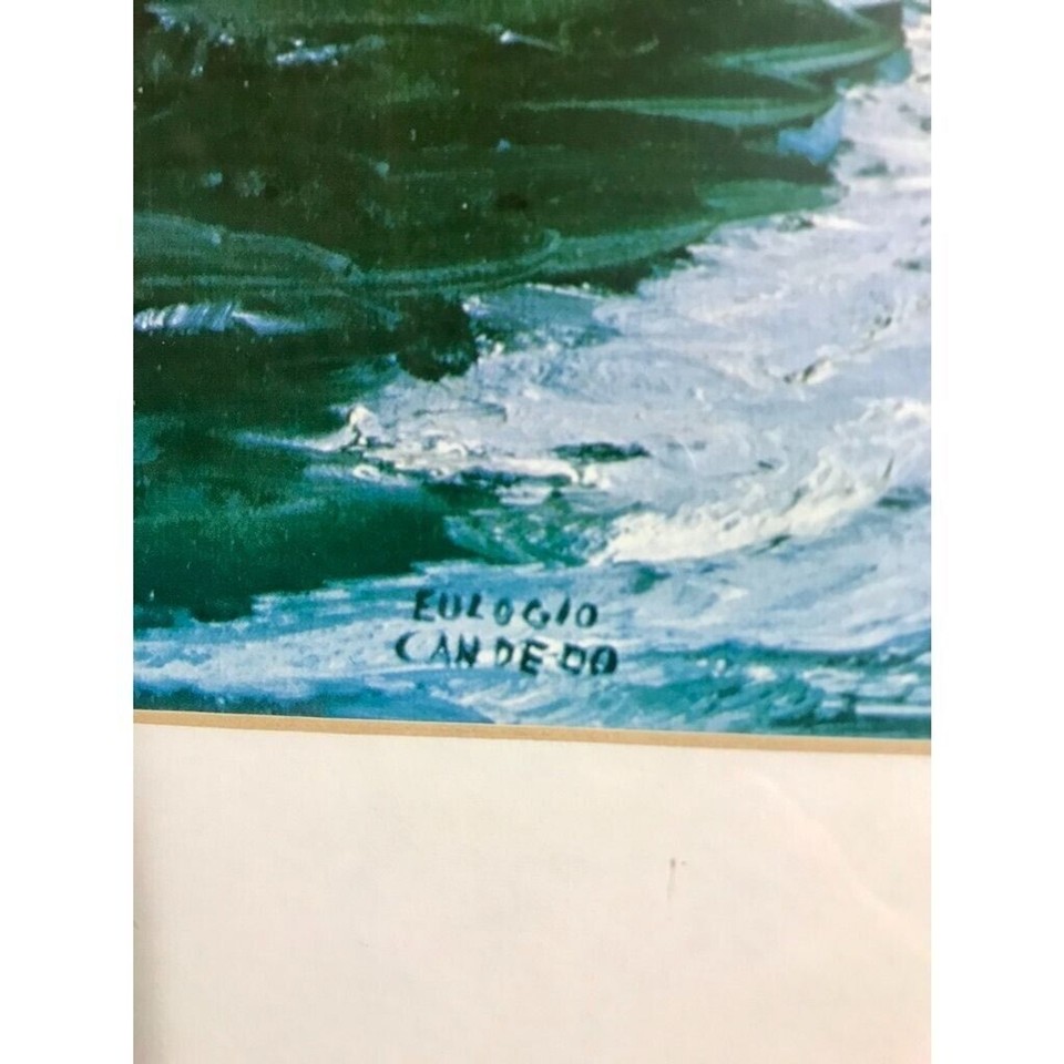 Eulogio Candedo print of Oil Painting - Ship sailing out to Sea Dark ...