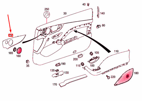 NEW MERCEDES-BENZ E C238 FRONT RIGHT DOOR TRIM STRIP A2387202606 OEM | eBay