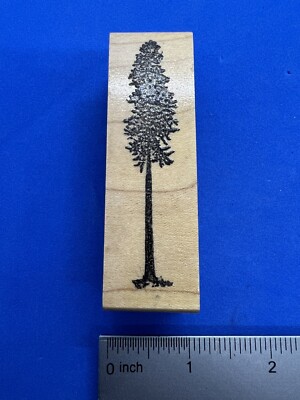 E5, Art Rubber Stamp, Single Tall Tree | eBay
