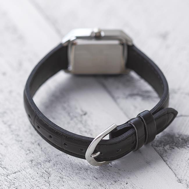 Casio LTP-V007L-1B Rectangle Analog Black Roman Numeral Leather Ladies ...