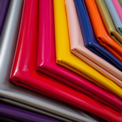 PVC Shiny Stretch Fabric - 1 Way Natural stretch - PU Coated - width ...