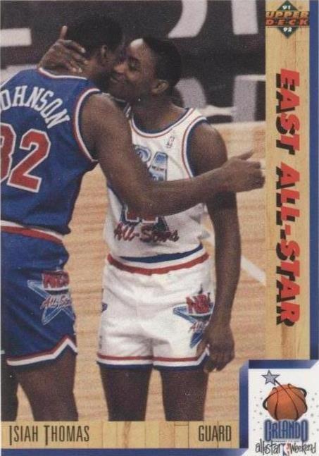 1991-92 Upper Deck - All-Star Isiah Thomas #451 Posed with Magic ...