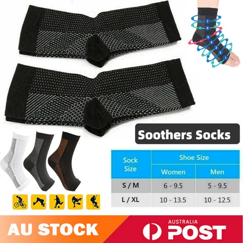 Soothers Socks Anti Fatigue Compression Sock Foot Sleeve Brace Achy ...