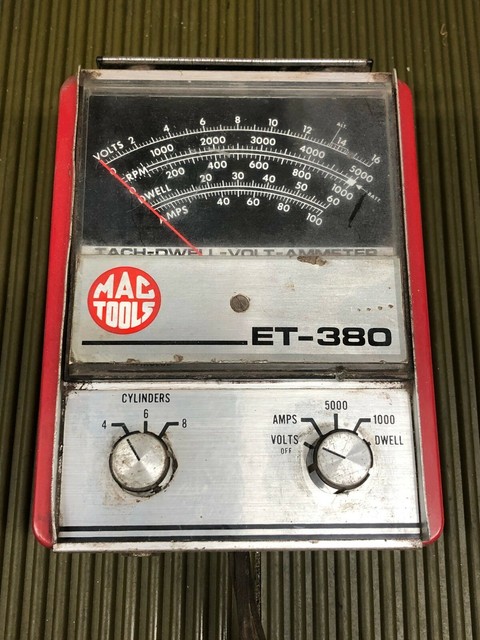 Vintage Mac Tools Et-380 Car Points Tach Dwell Volt Ammeter Meter Ship ...