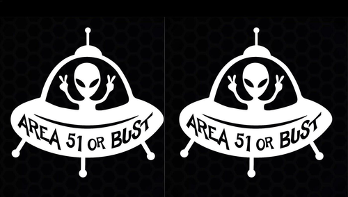 Area 51 or Bust Alien Two White Vinyl Decals Car Truck Windows laptop ...