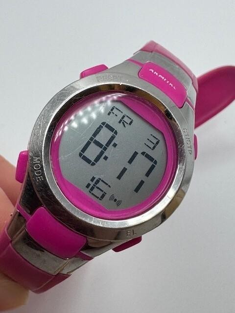 Ladies Armitron 45/7012 PRO Sport Purple/Pink Tone Quartz Digital Watch ...