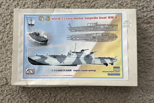 NEW IN BOX AER SRL Moldova , RESIN G-5 soviet class motor torpedo boat ...