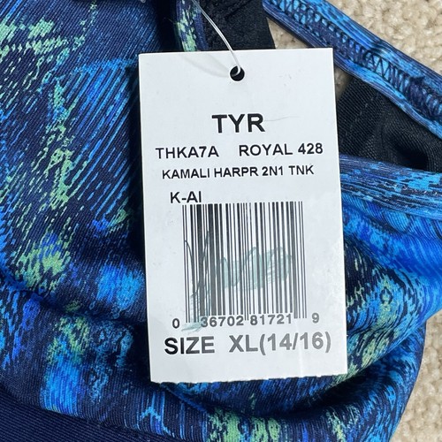TYR Swimwear Kamali Harper Athletic Bra Top Only Blue Women’s Size XL- NWT | eBay