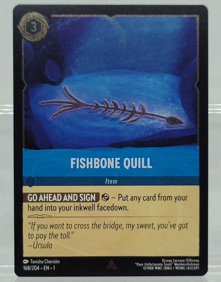 Disney Lorcana Fishbone Quill 168/204 Rare COLD FOIL The First Chapter ...