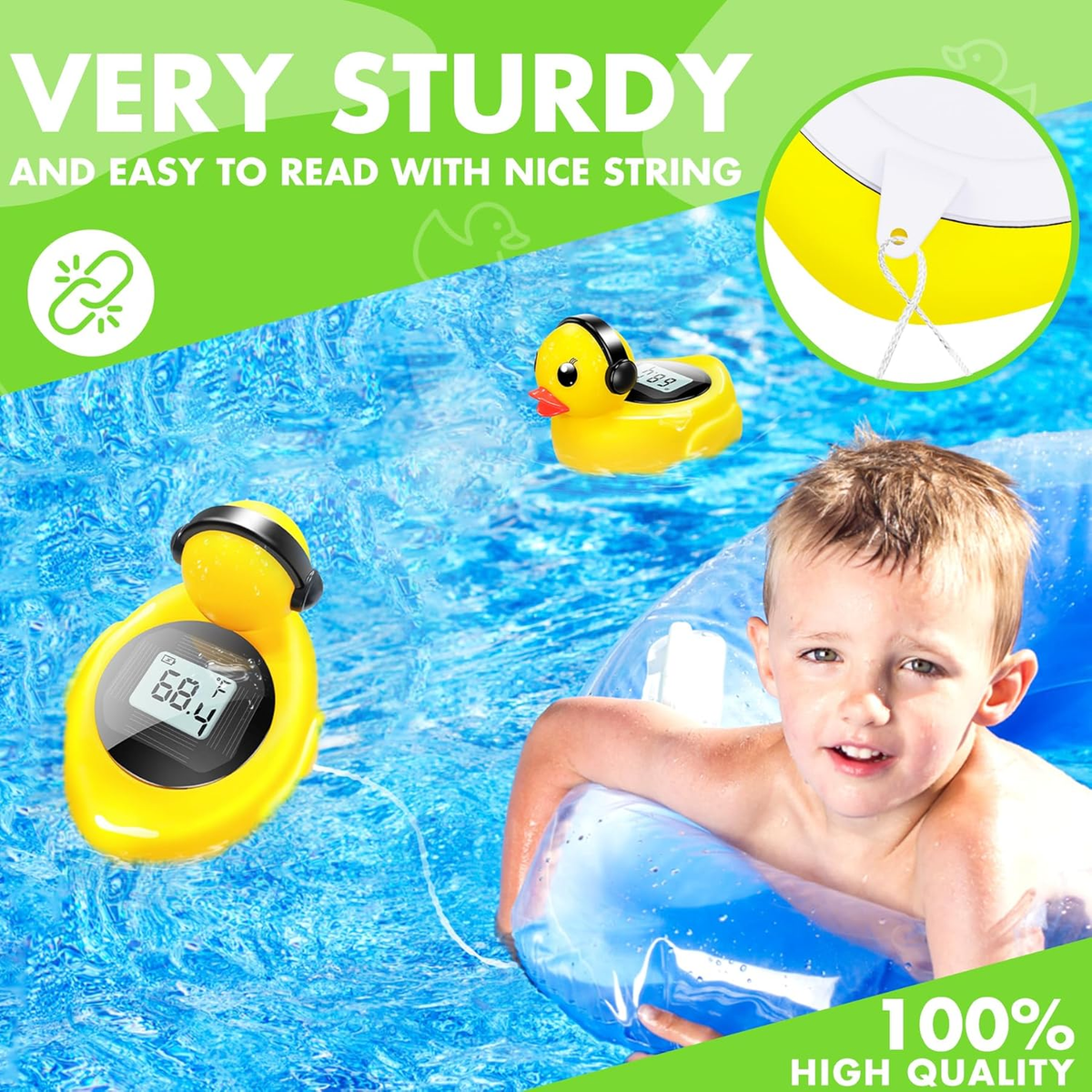 Floating Pool Thermometer Solar Digital Pool Thermometer - Floating LCD ...