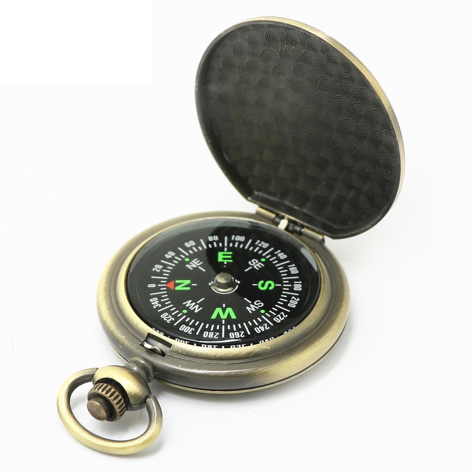 Compass Pocket Brass Watch Style Military Army Outdoor Camping Hiking ...