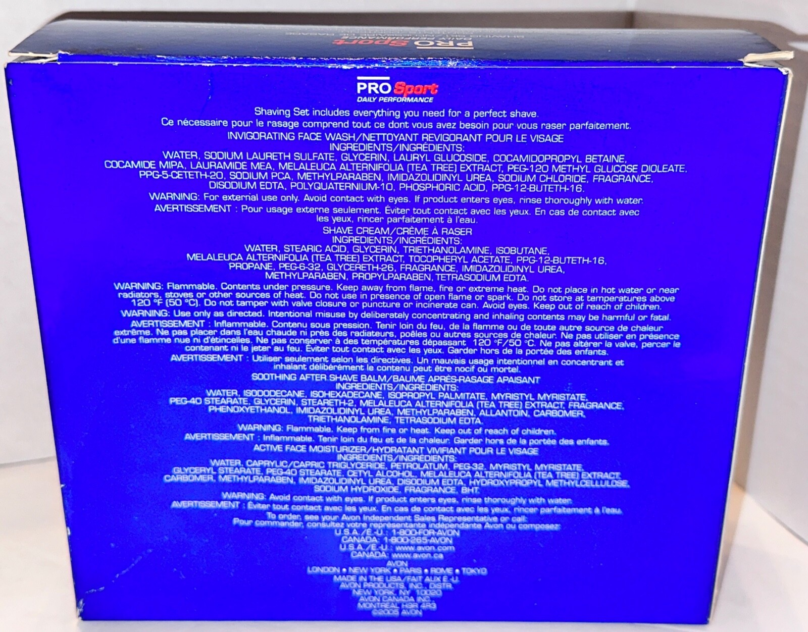 NIB Avon Pro Sport Shaving Set Face Wash Shave Cream Aftershave ...