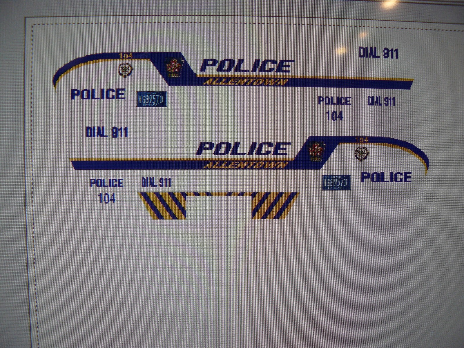 Allentown Pennsylvania Police Patrol Vehicle Decals 1:24 | eBay
