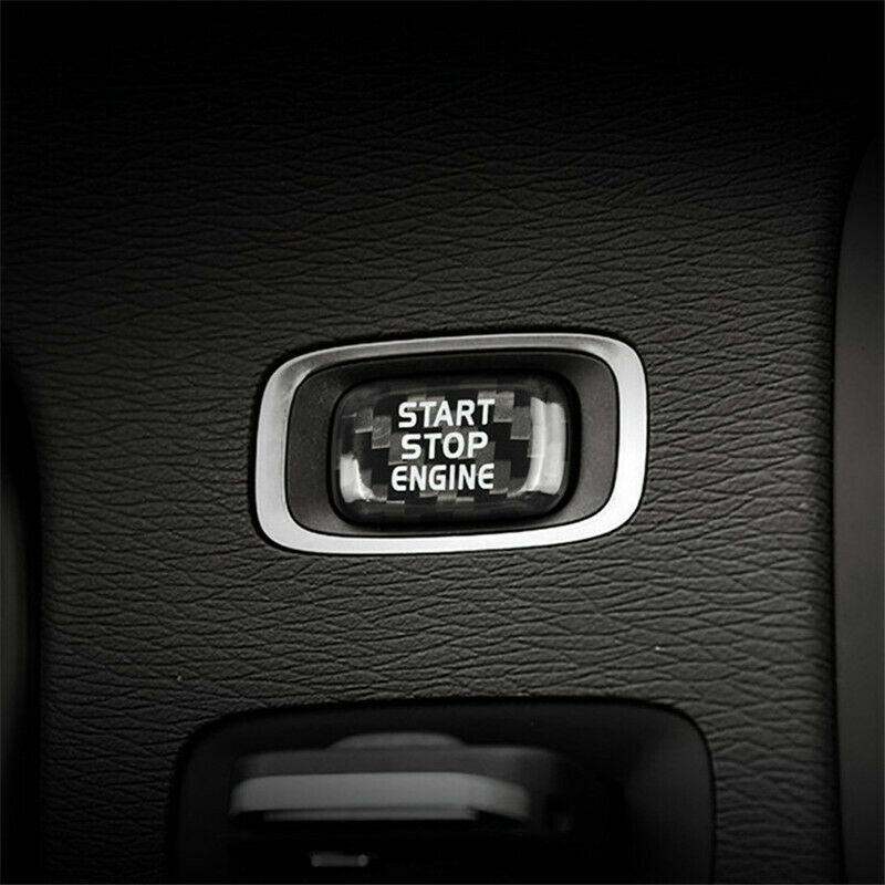 Real Carbon Fiber Engine Start Stop Button Cover Fit for Volvo XC60 S60 ...