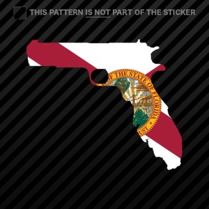 Gunshine Florida State Gun Shape Sticker Self Adhesive Vinyl FL ...
