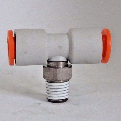 SMC Fittings Pneumatic Tee Fittings,1/8" NPT x 1/4" Tube,Lot of (10), # ...
